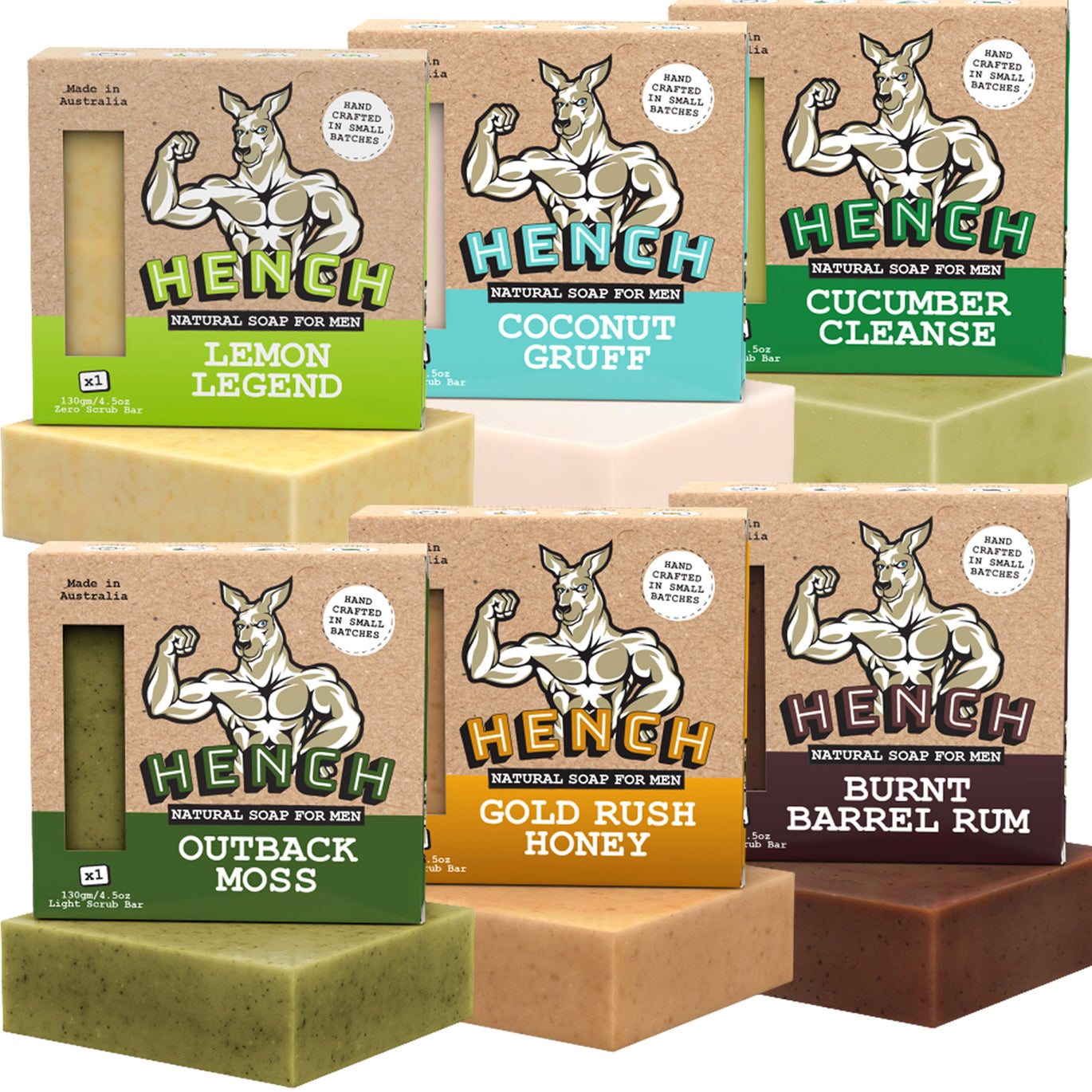 Men's Soap Bar - Bundle of 6 – Hench - Mens Natural Soap Bars