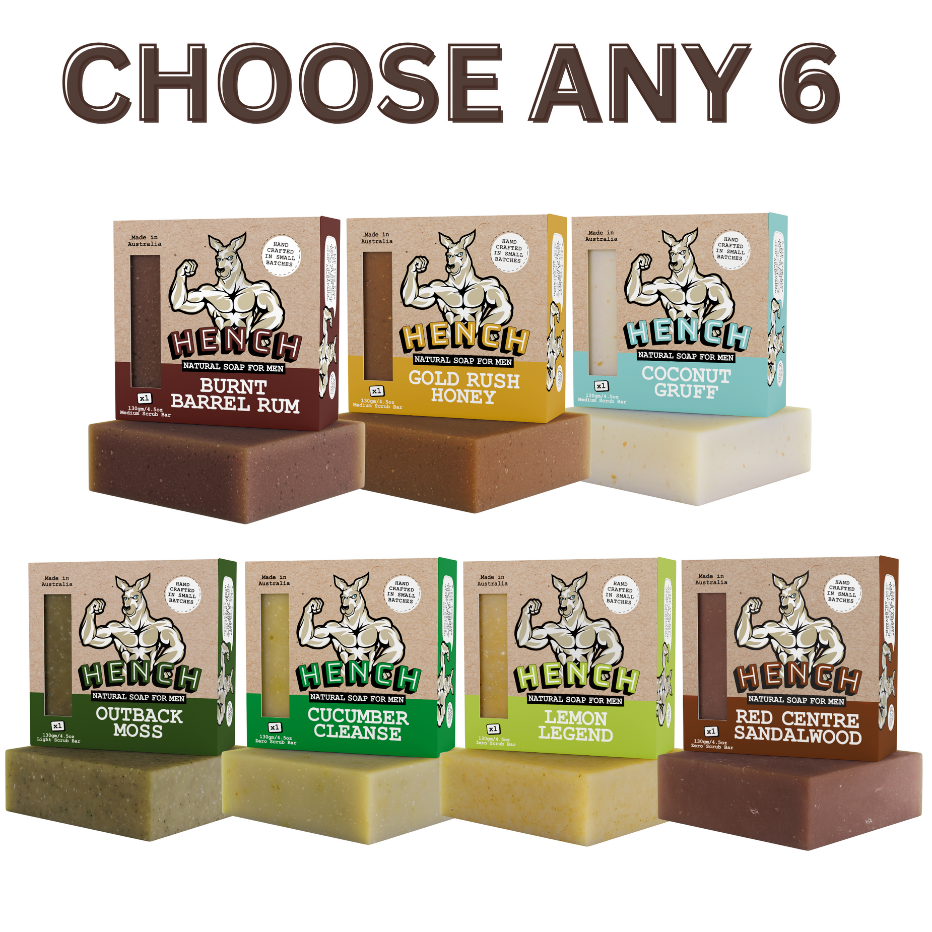 Pick Your Pack - Choose your own 6 Pack – Hench - Mens Natural Soap Bars